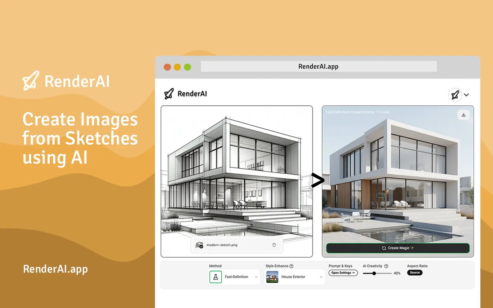 RenderAI - AI Renderings from Sketches [Online App]